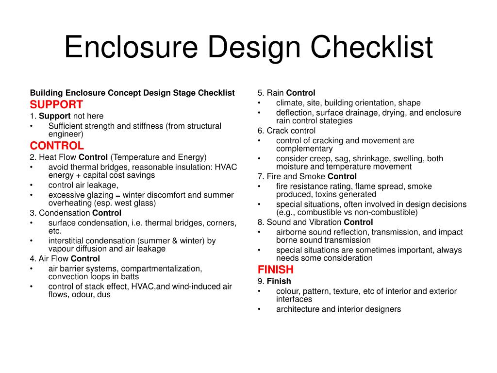 PPT - Enclosure Design Checklist PowerPoint Presentation, free download ...