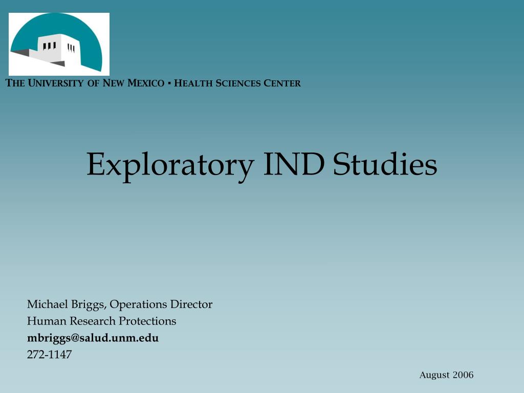 PPT - Exploratory IND Studies PowerPoint Presentation, free download ...
