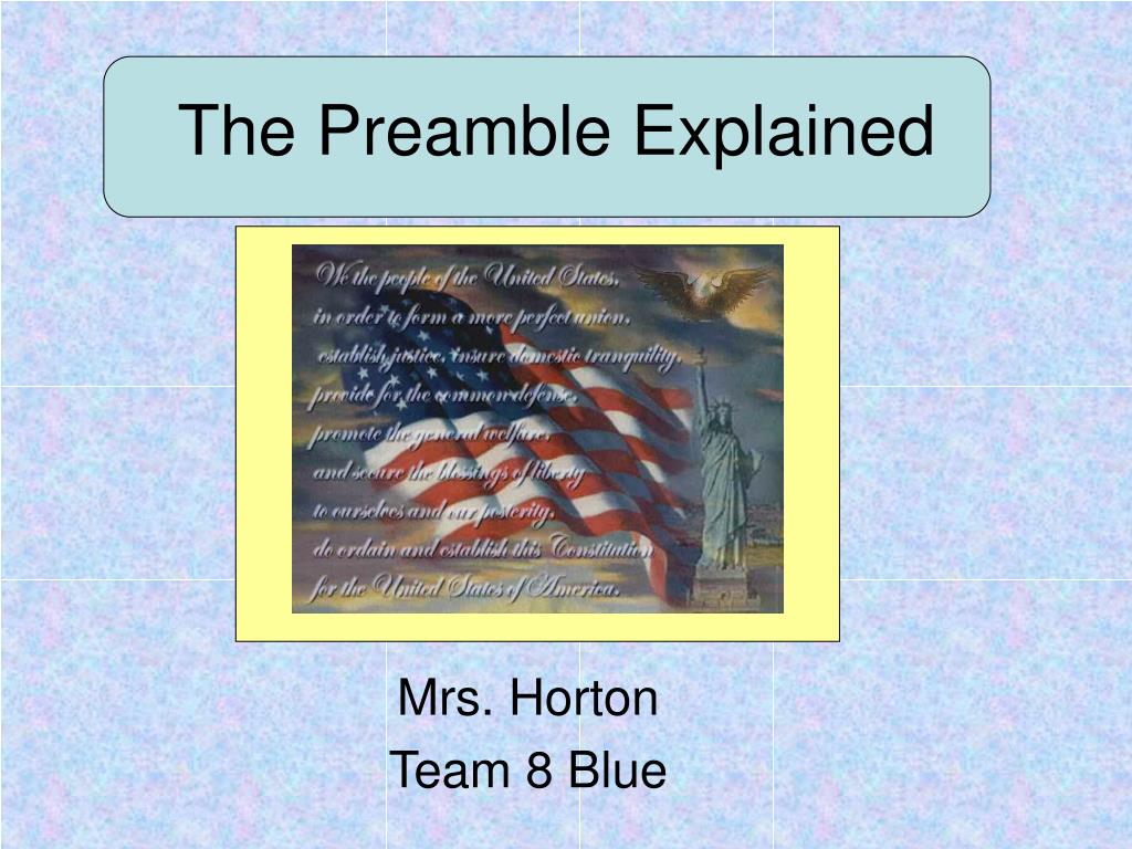 PPT - The Preamble Explained PowerPoint Presentation, free download ...
