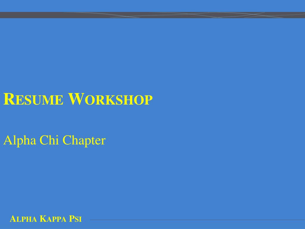 PPT - Resume Workshop PowerPoint Presentation, free download - ID:657315