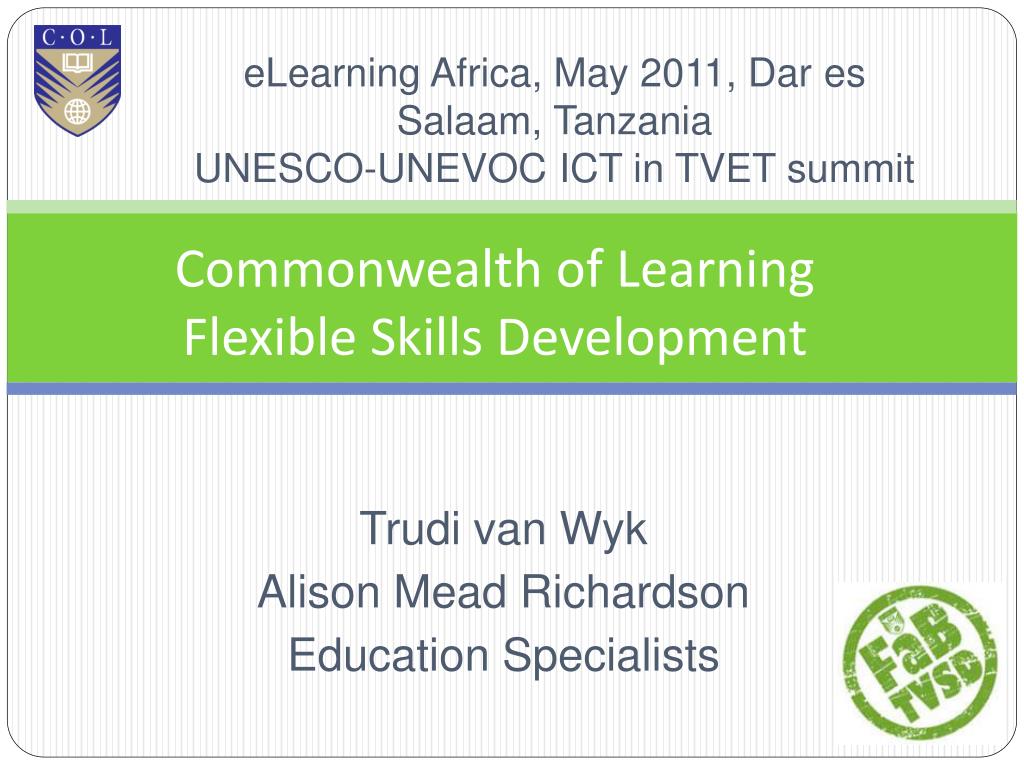 PPT - Commonwealth of Learning Flexible Skills Development PowerPoint ...