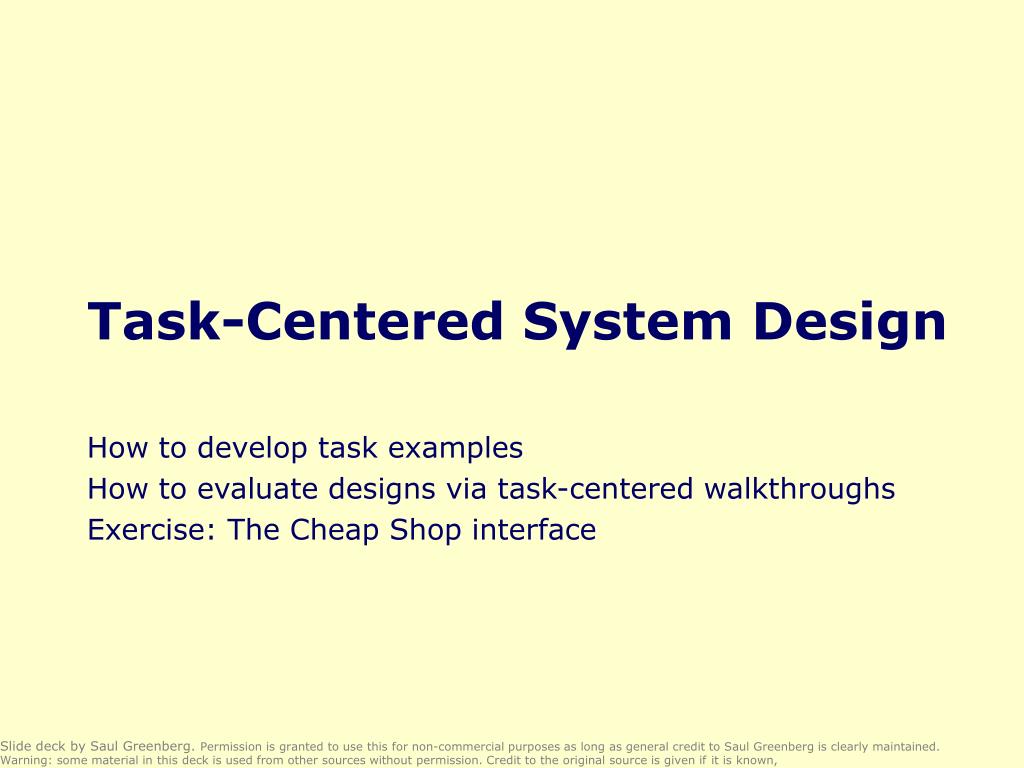 PPT - Task-Centered System Design PowerPoint Presentation, free ...