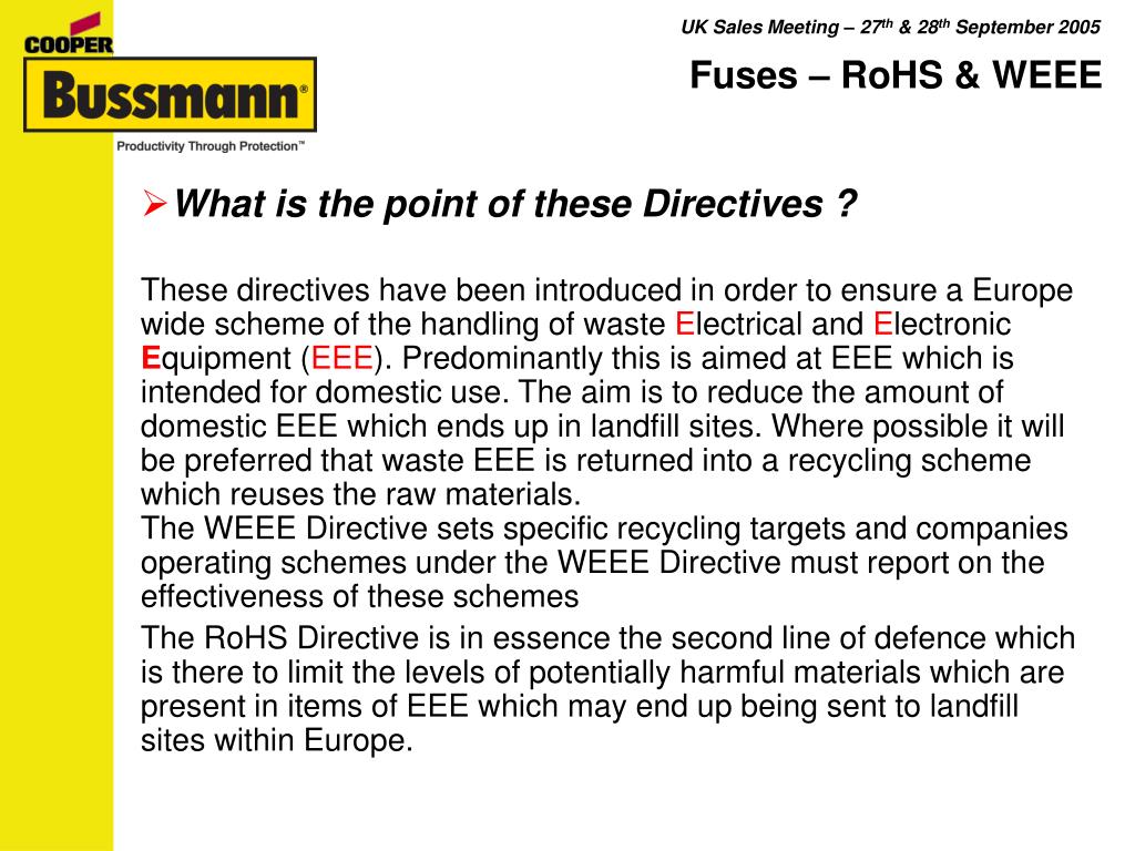 PPT - Fuses – RoHS & WEEE PowerPoint Presentation, free download - ID:666713