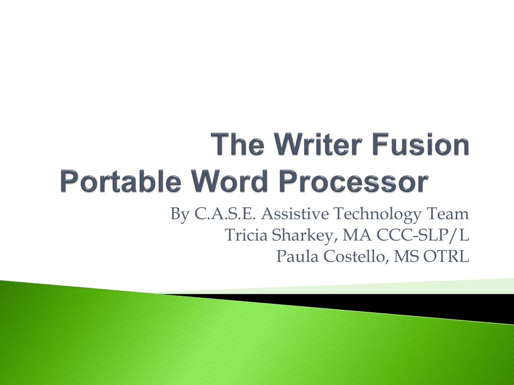 PPT - The Writer Fusion Portable Word Processor PowerPoint Presentation ...