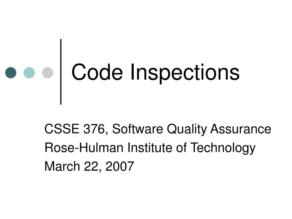 PPT - Code Inspections PowerPoint Presentation, free download - ID:667470