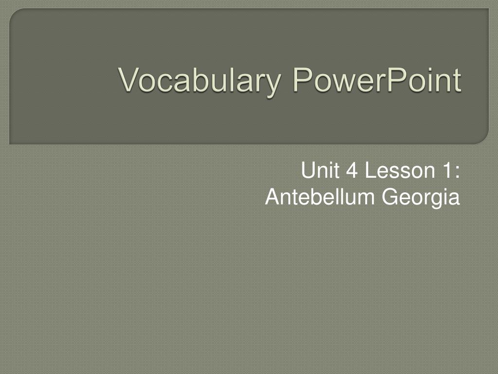 PPT - Vocabulary PowerPoint PowerPoint Presentation, free download - ID ...