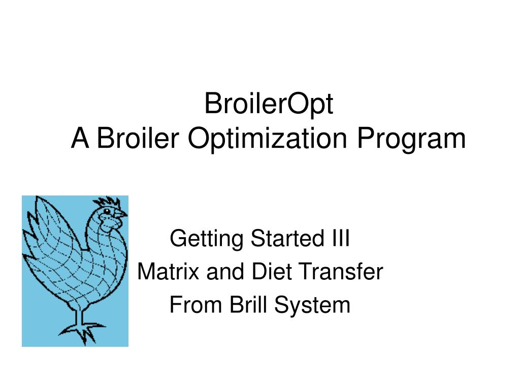 PPT - BroilerOpt A Broiler Optimization Program PowerPoint Presentation ...