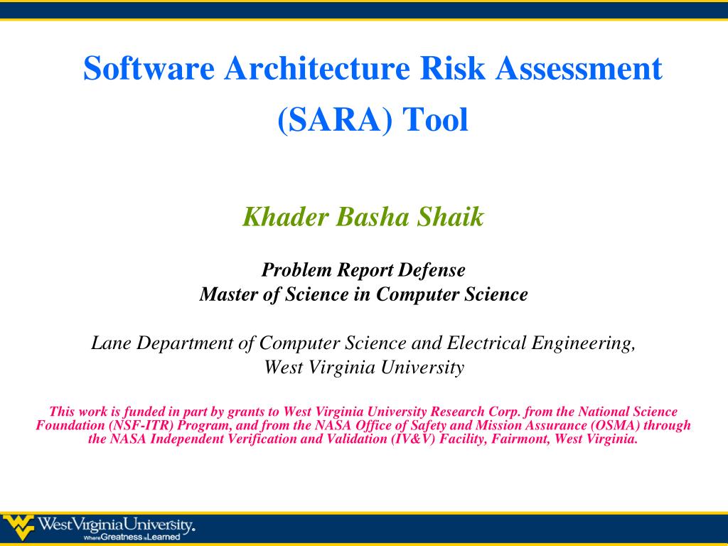 PPT - Software Architecture Risk Assessment (SARA) Tool PowerPoint ...