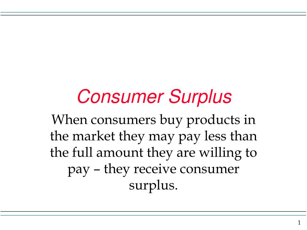 PPT - Consumer Surplus PowerPoint Presentation, free download - ID:671878