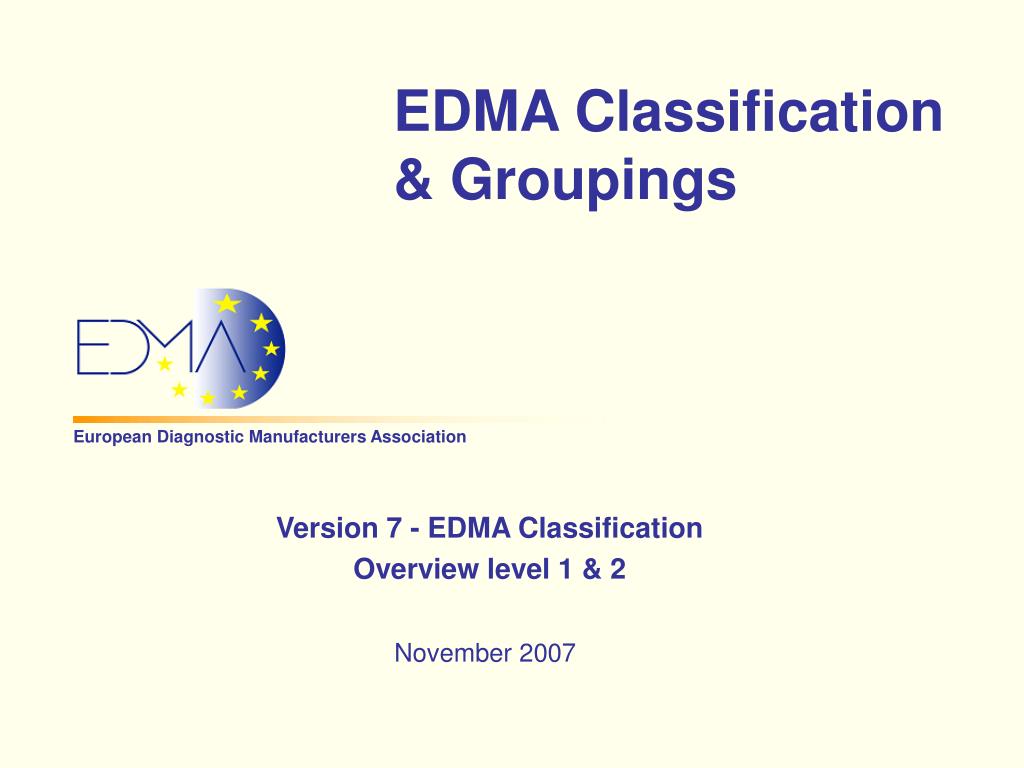 PPT - EDMA Classification & Groupings PowerPoint Presentation, free ...