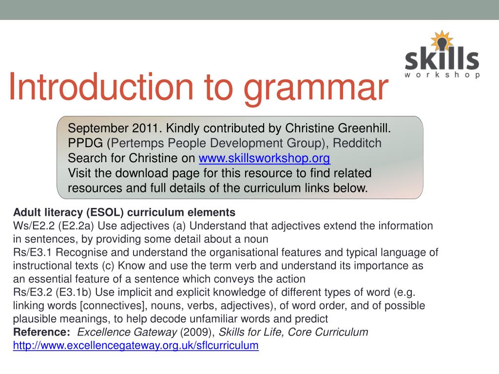 PPT - Introduction to grammar PowerPoint Presentation, free download ...