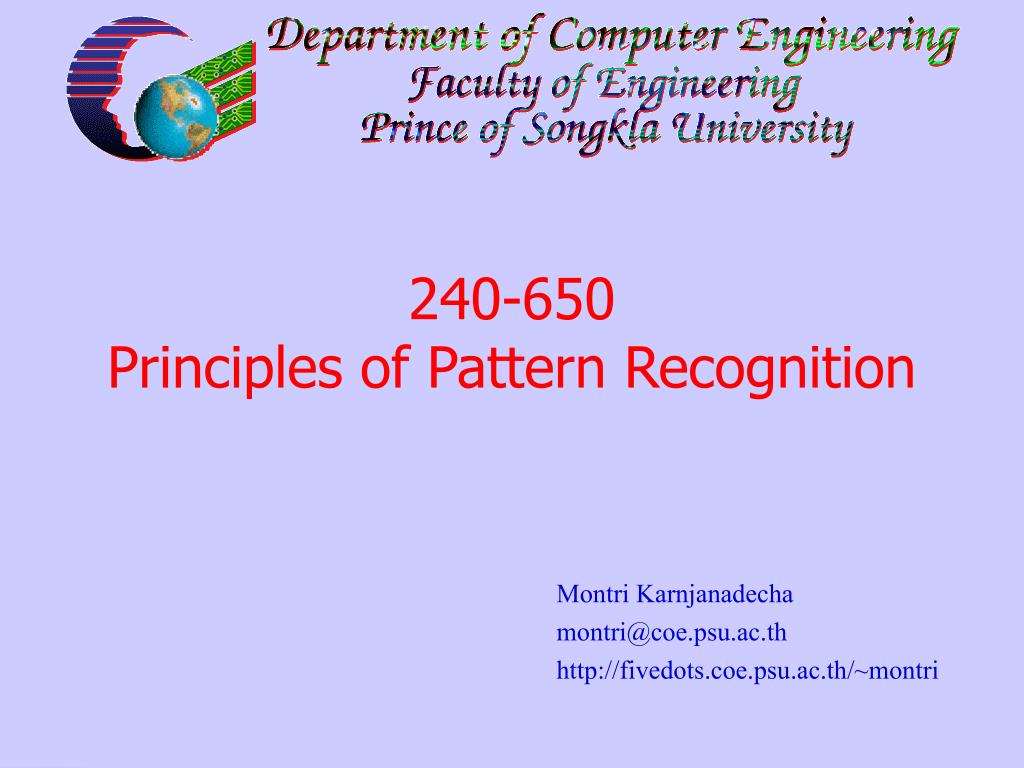 PPT - 240-650 Principles of Pattern Recognition PowerPoint Presentation ...