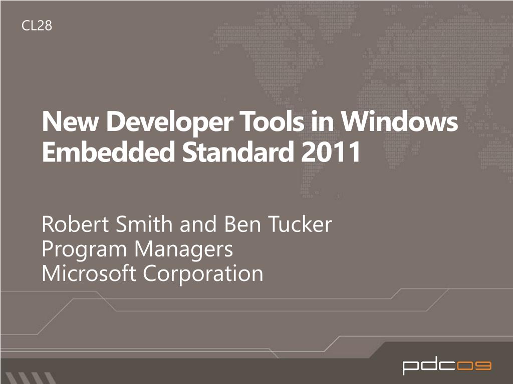 PPT - New Developer Tools in Windows Embedded Standard 2011 PowerPoint ...