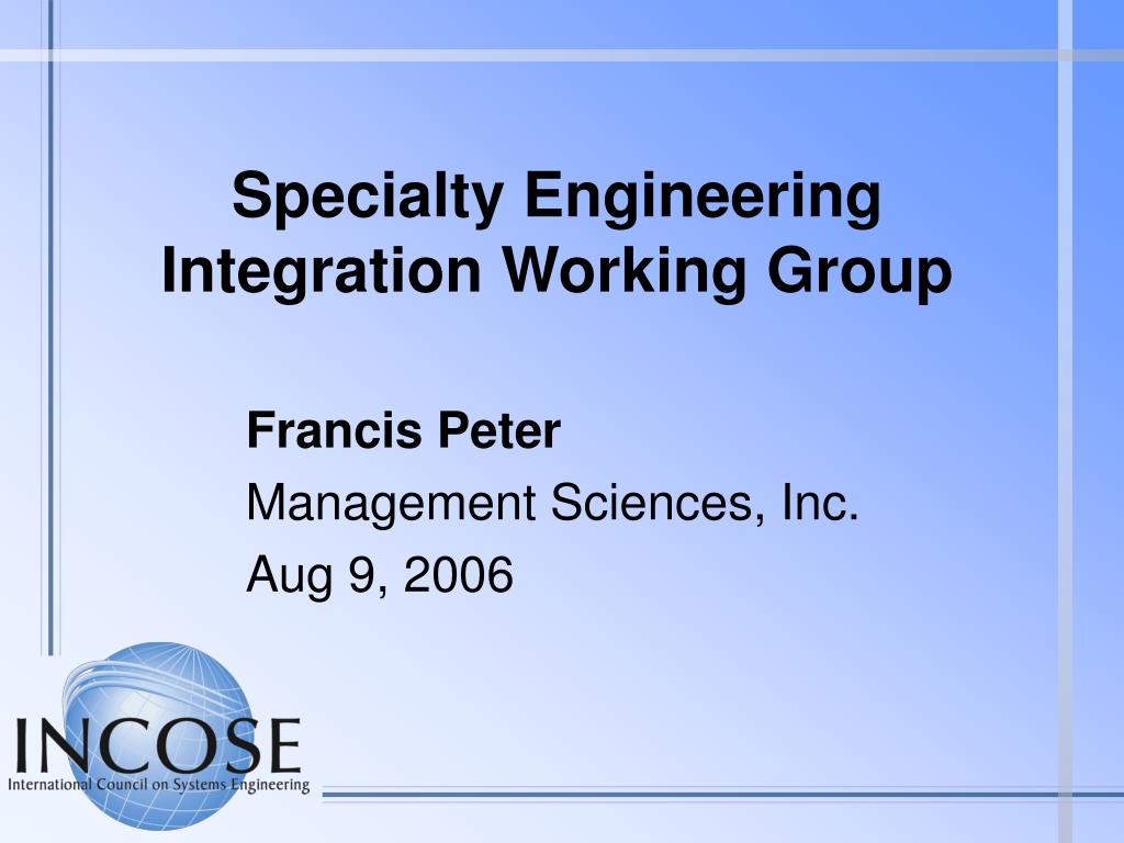 PPT - Specialty Engineering Integration Working Group PowerPoint ...