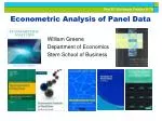 PPT - Analysis of Cross Section and Panel Data PowerPoint Presentation ...