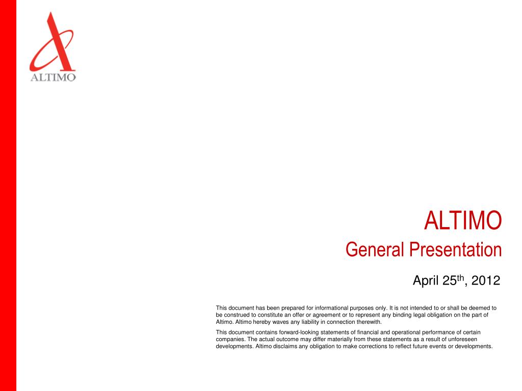 PPT - ALTIMO General Presentation PowerPoint Presentation, free ...