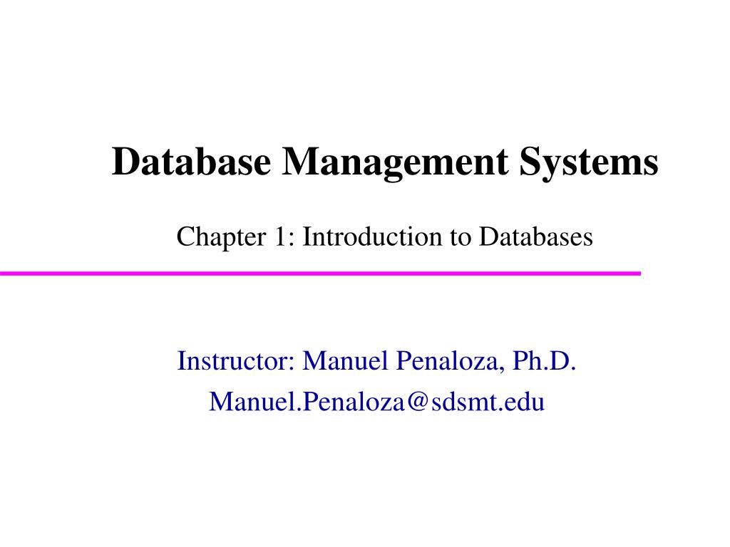 PPT - Database Management Systems Chapter 1: Introduction to Databases ...