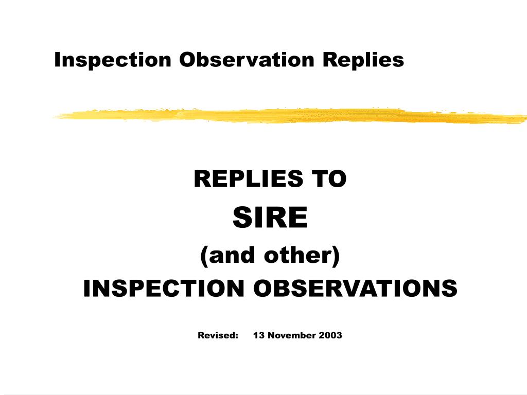 PPT - Inspection Observation Replies PowerPoint Presentation, free ...