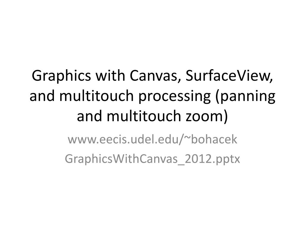 PPT - Graphics with Canvas, SurfaceView , and multitouch processing (panning and multitouch zoom ...