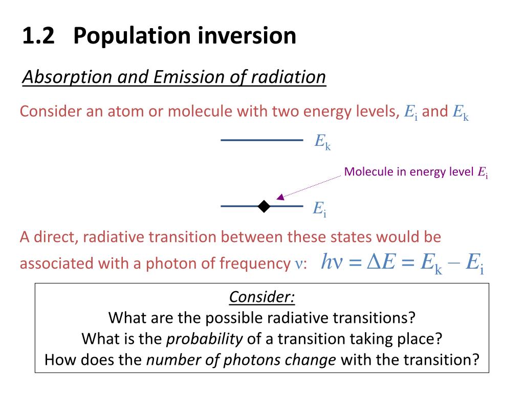 PPT - 1.2 Population inversion PowerPoint Presentation, free download ...