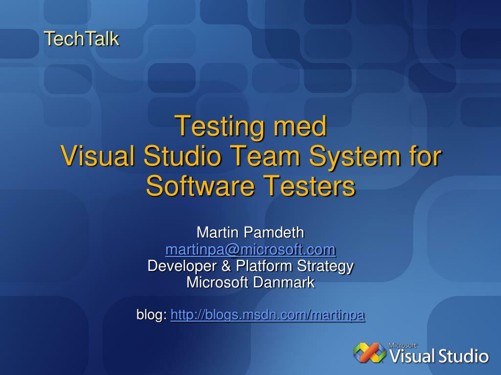 PPT - Testing med Visual Studio Team System for Software Testers ...