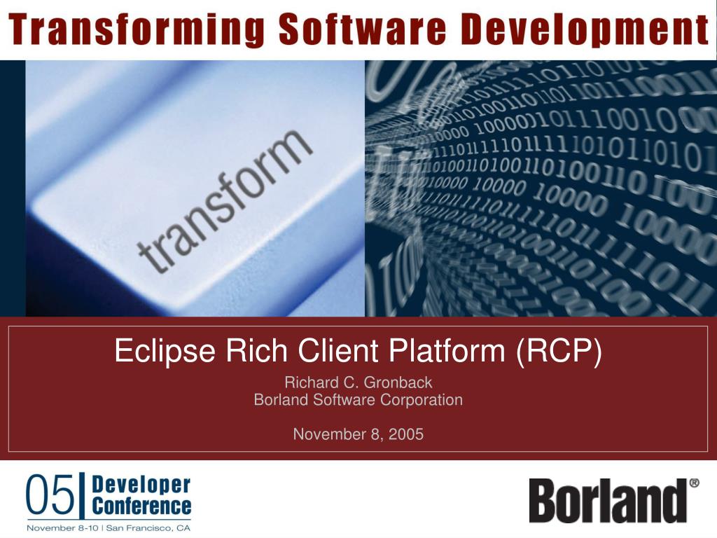 PPT - Eclipse Rich Client Platform (RCP) PowerPoint Presentation, free ...