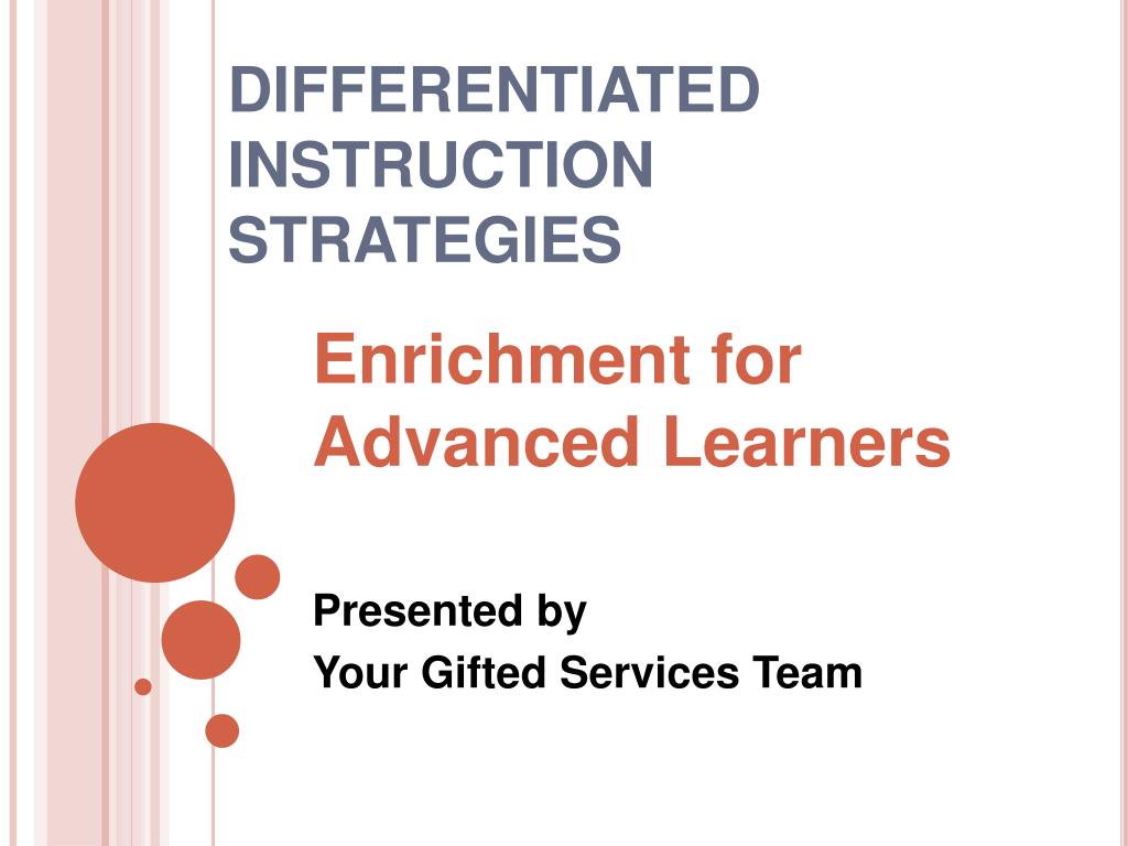 PPT - DIFFERENTIATED INSTRUCTION STRATEGIES PowerPoint Presentation ...