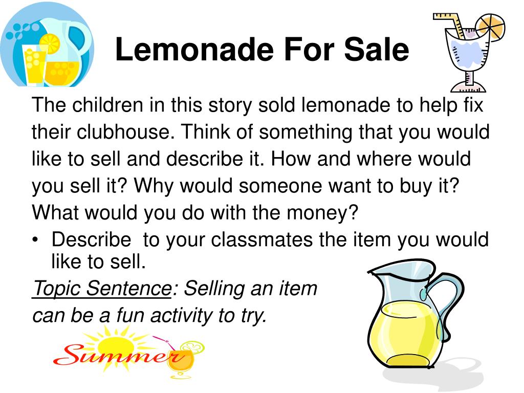 PPT - Lemonade For Sale PowerPoint Presentation, free download - ID:704595