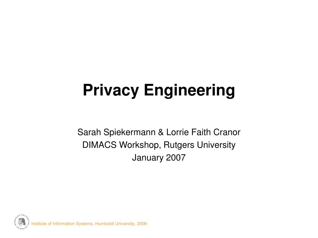 PPT - Privacy Engineering PowerPoint Presentation, free download - ID ...
