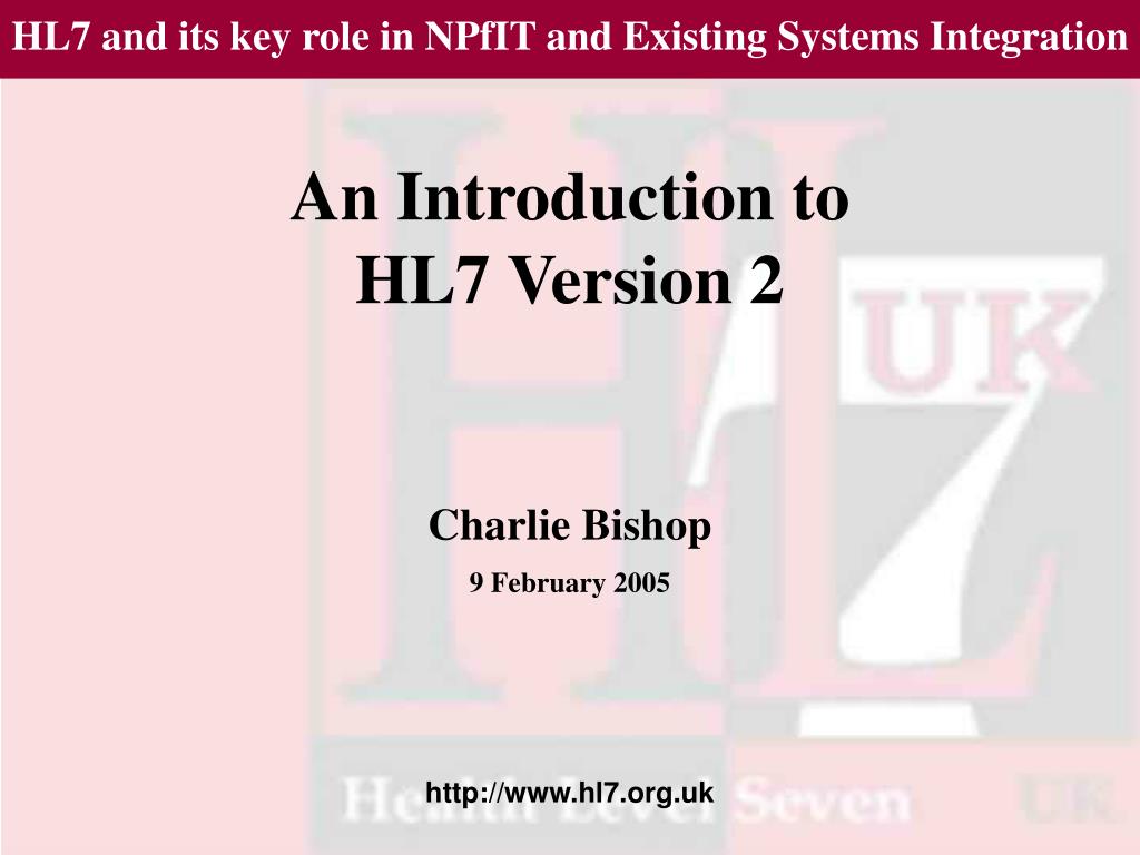 PPT - An Introduction to HL7 Version 2 PowerPoint Presentation, free ...