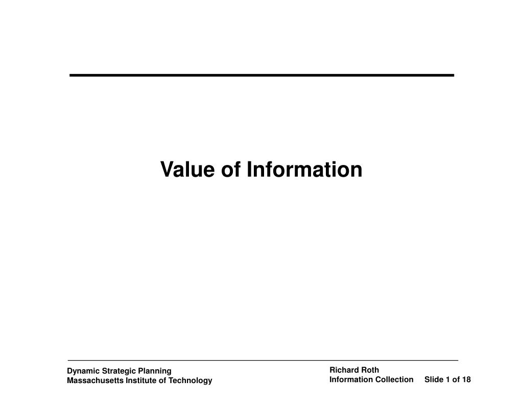 PPT - Value of Information PowerPoint Presentation, free download - ID ...