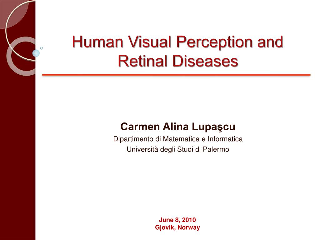 PPT - Human Visual Perception and Retinal Diseases PowerPoint ...