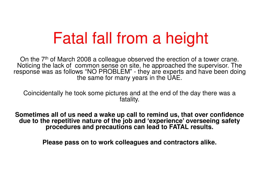 PPT - Fatal fall from a height PowerPoint Presentation, free download ...