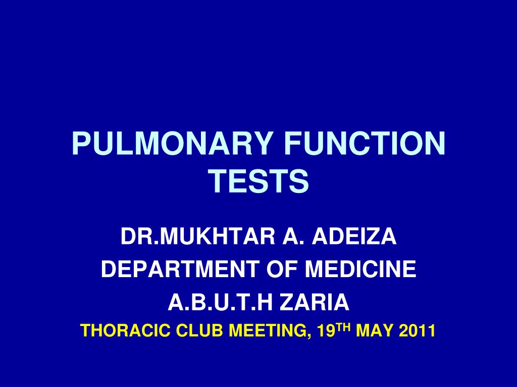 PPT - PULMONARY FUNCTION TESTS PowerPoint Presentation, free download ...