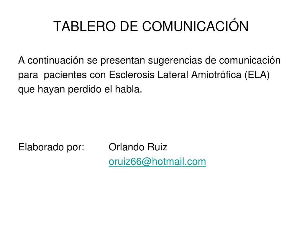 PPT - Communication Board for ALS Patients: Suggestions and Guidelines ...