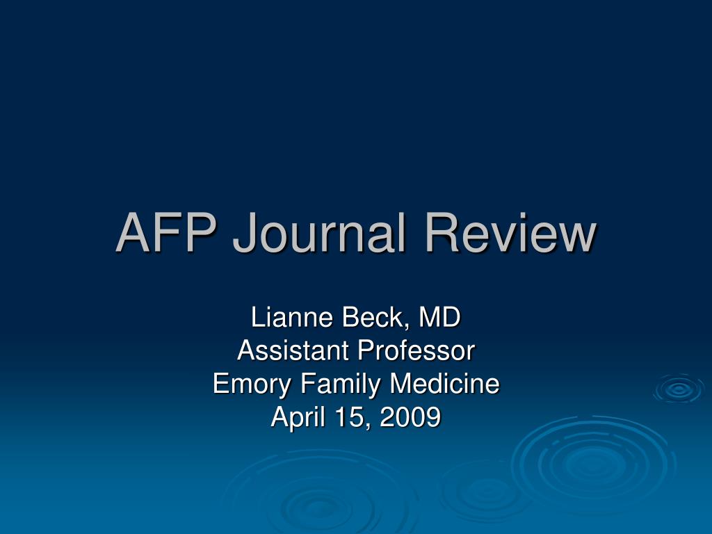 PPT - AFP Journal Review PowerPoint Presentation, free download - ID:726208