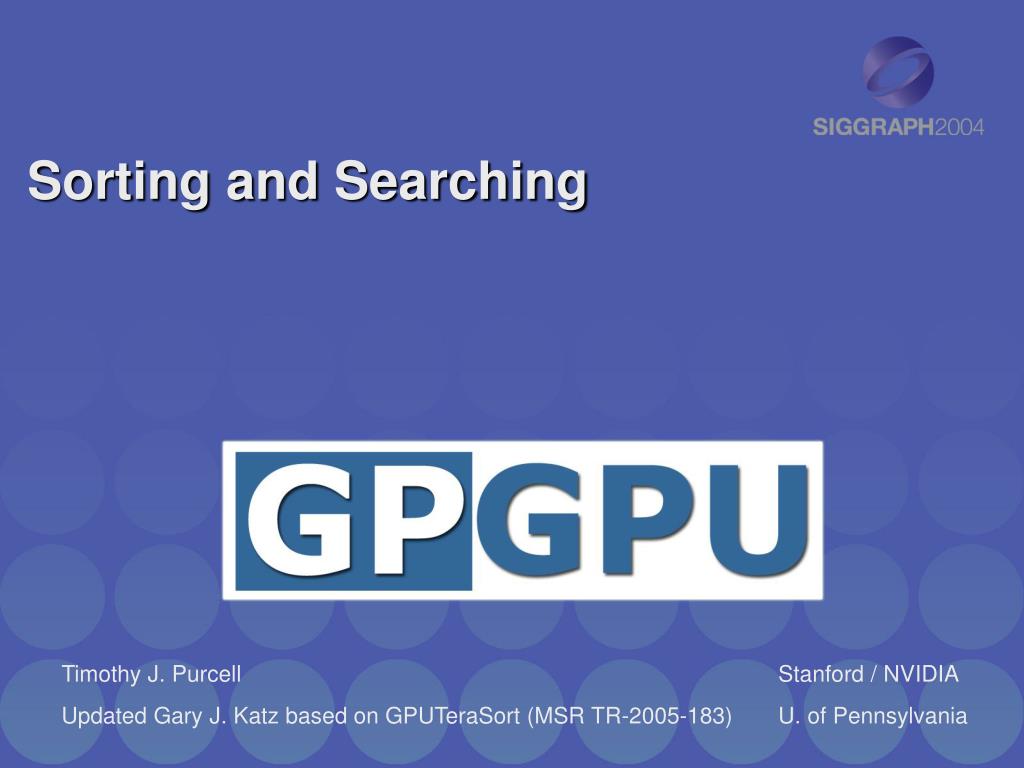 PPT - Sorting and Searching PowerPoint Presentation, free download - ID ...