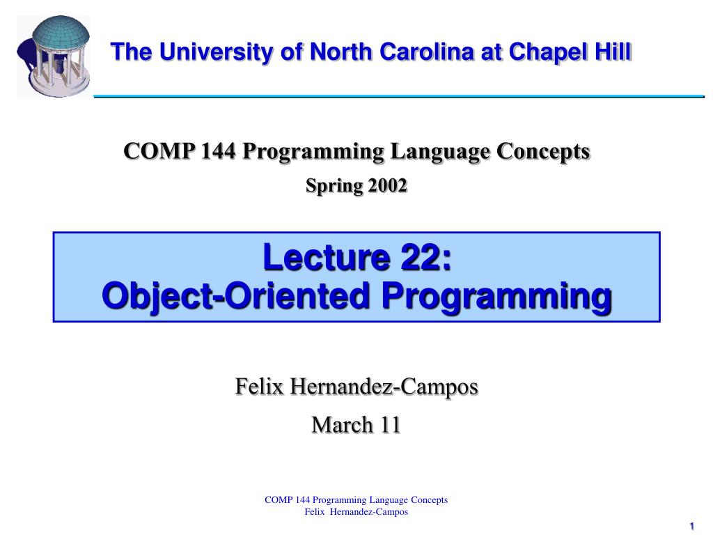 PPT - Lecture 22: Object-Oriented Programming PowerPoint Presentation, free download - ID:728671