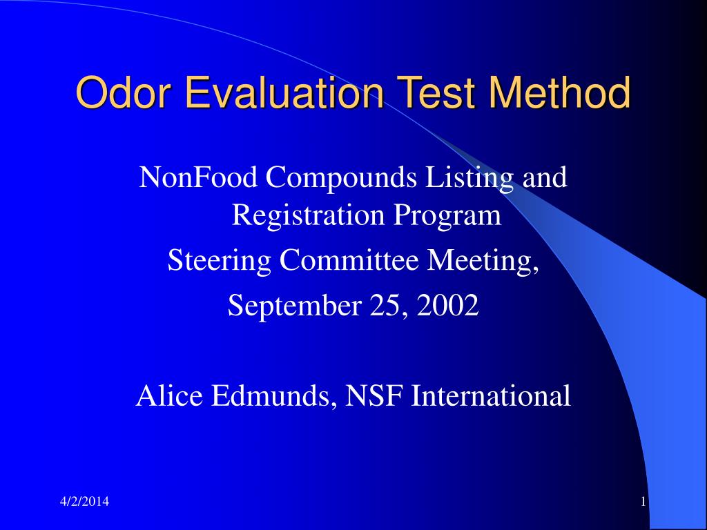 PPT - Odor Evaluation Test Method PowerPoint Presentation, free ...