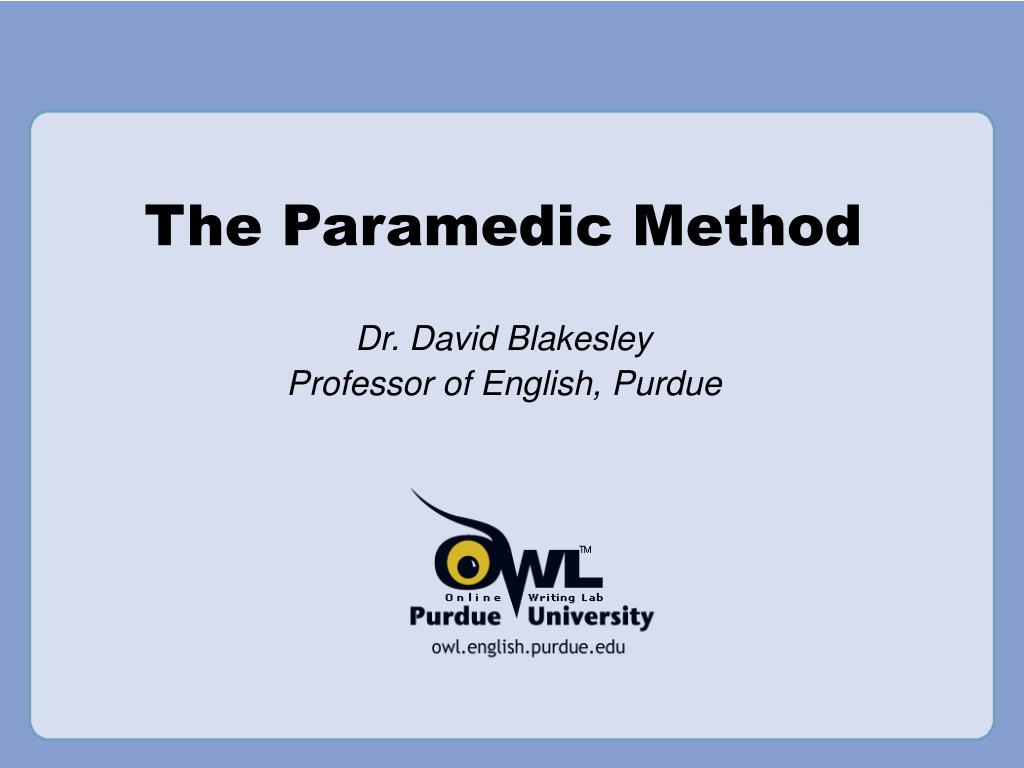 PPT - The Paramedic Method PowerPoint Presentation, free download - ID ...