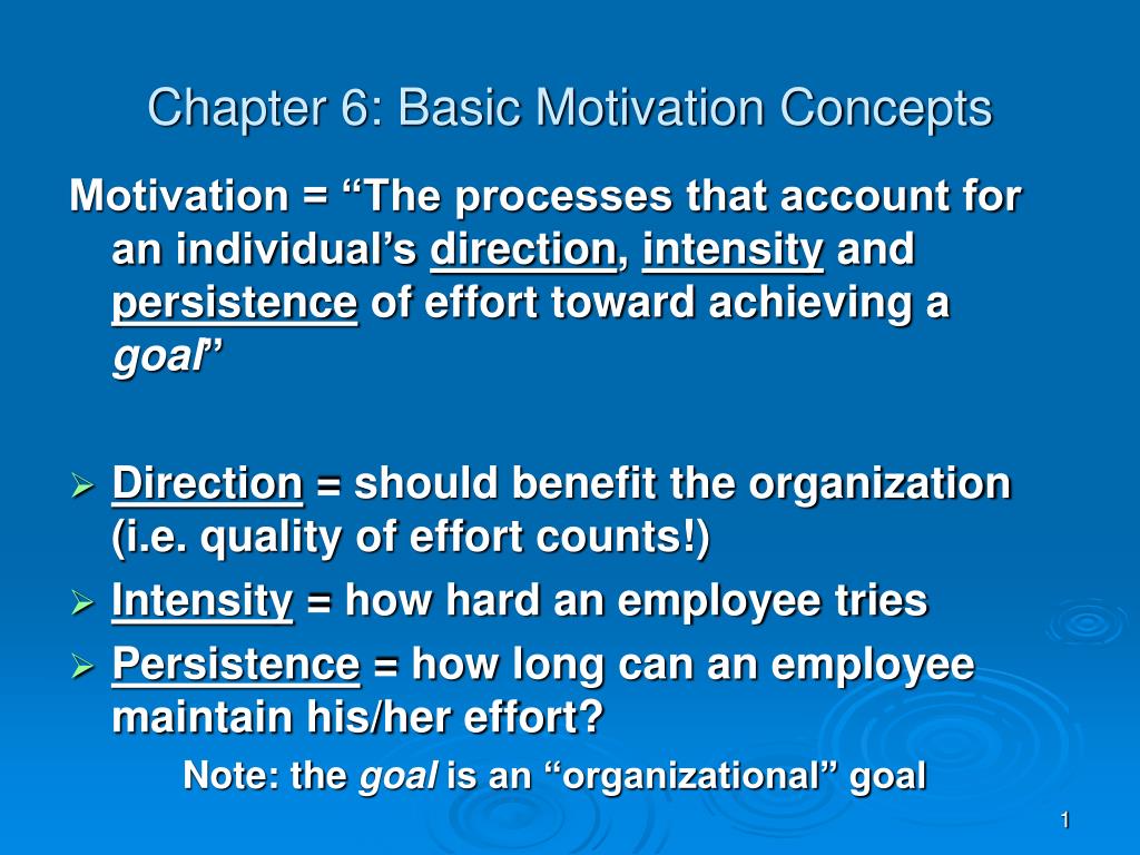 PPT - Chapter 6: Basic Motivation Concepts PowerPoint Presentation ...