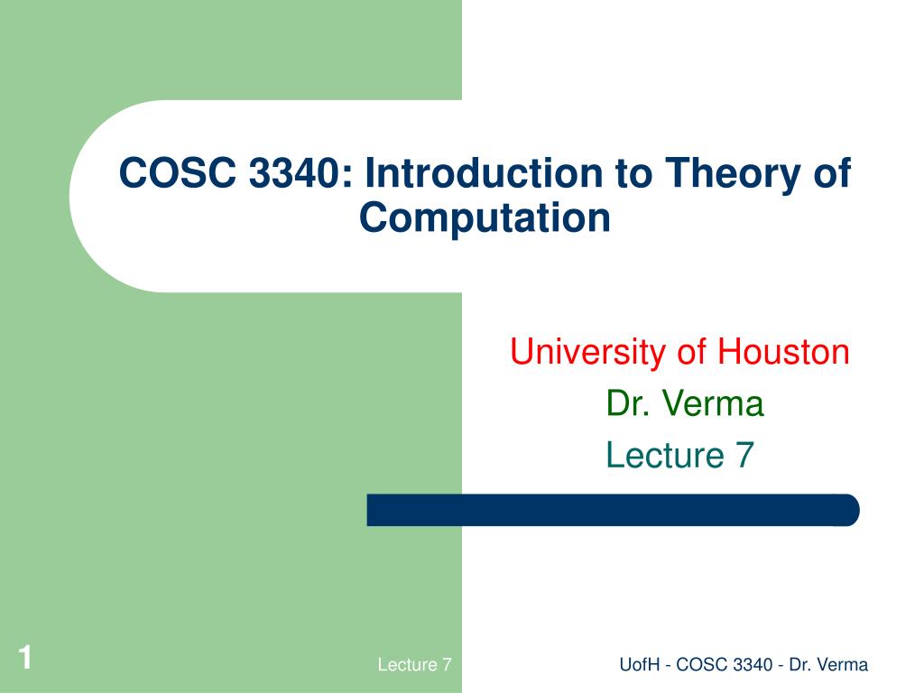PPT - COSC 3340: Introduction to Theory of Computation PowerPoint ...