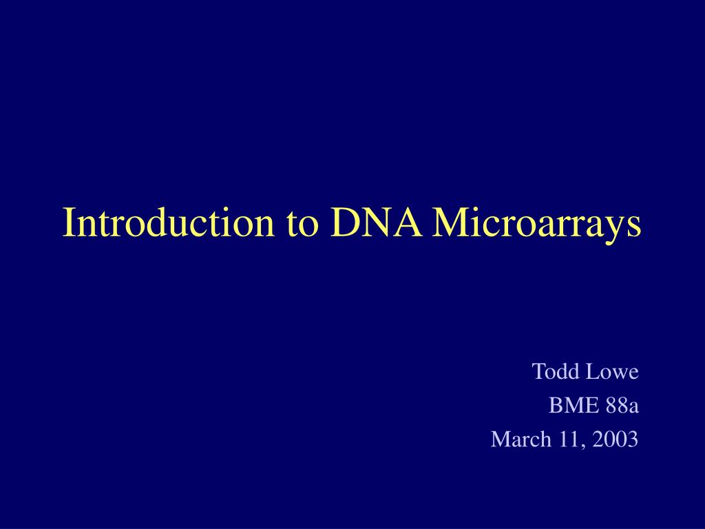 PPT - Introduction to DNA Microarrays PowerPoint Presentation, free download - ID:733464