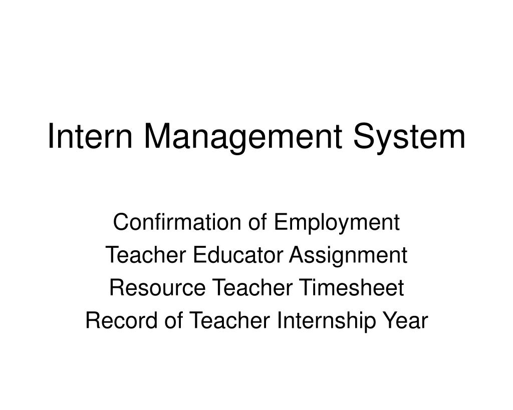 PPT - Intern Management System PowerPoint Presentation, free download ...