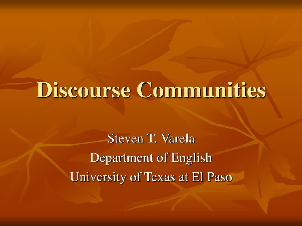 PPT - Discourse Communities PowerPoint Presentation, free download - ID ...