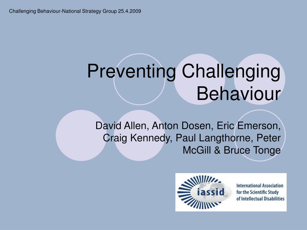 PPT - Preventing Challenging Behaviour PowerPoint Presentation, free ...