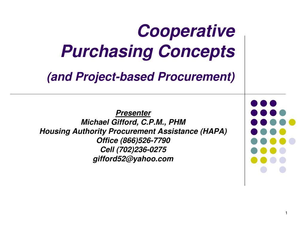 PPT - Cooperative Purchasing Concepts (and Project-based Procurement ...