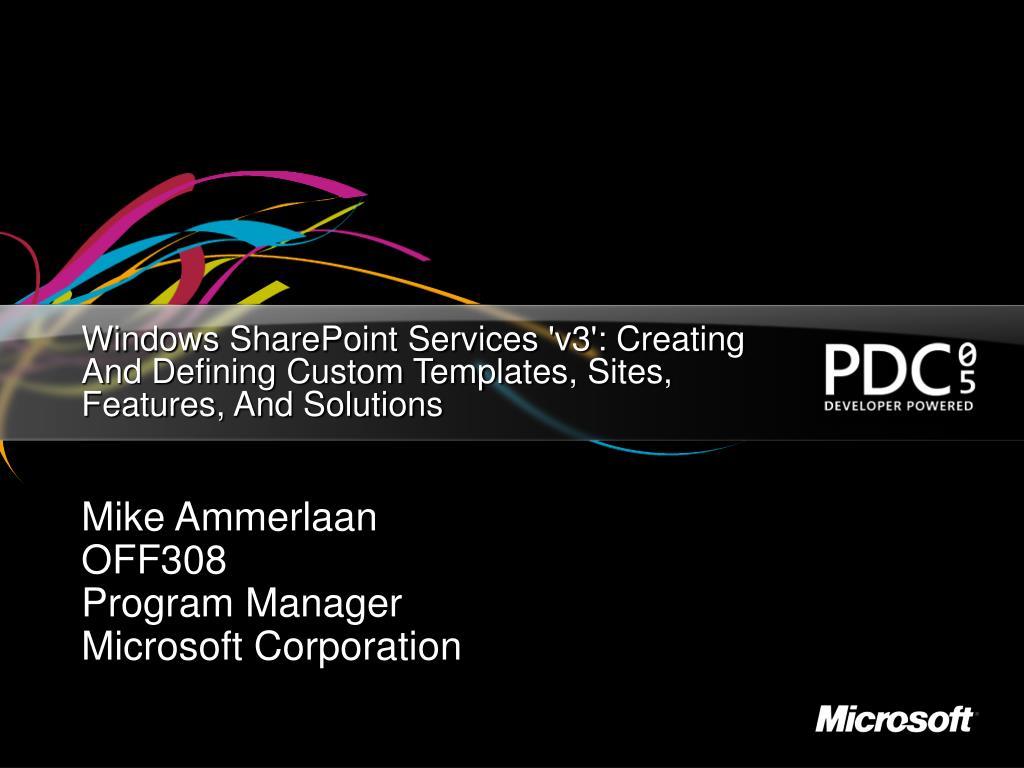 PPT - Windows SharePoint Services 'v3': Creating And Defining Custom ...