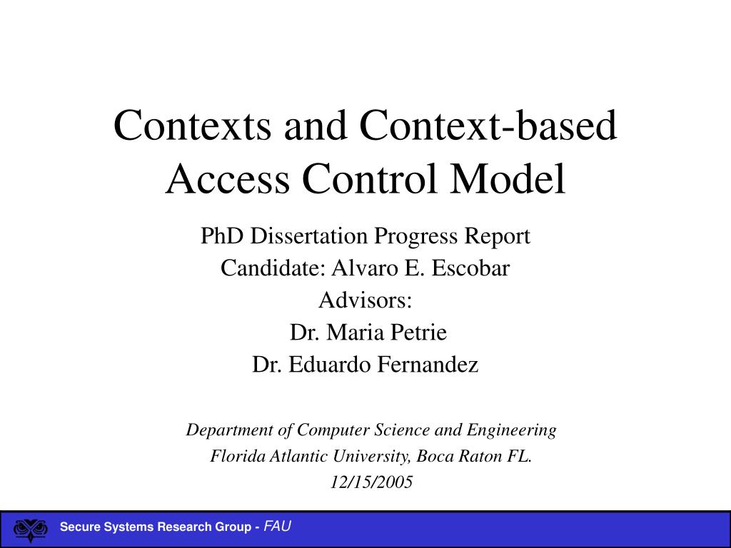 PPT - Contexts and Context-based Access Control Model PowerPoint ...