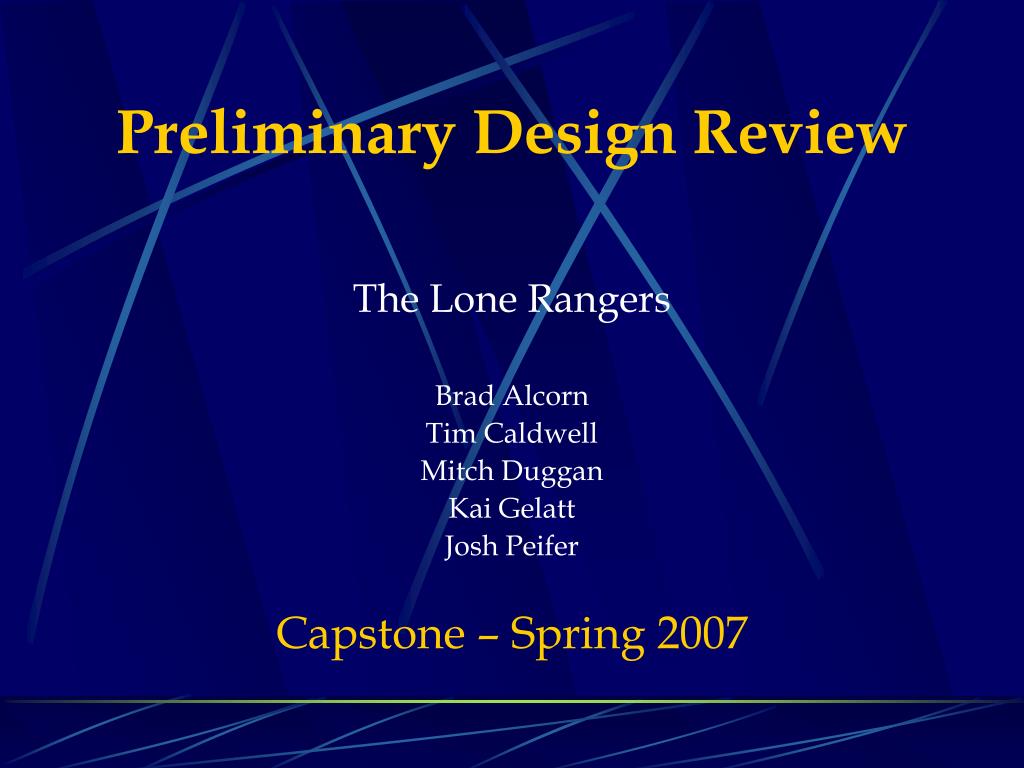 PPT - Preliminary Design Review PowerPoint Presentation, free download ...